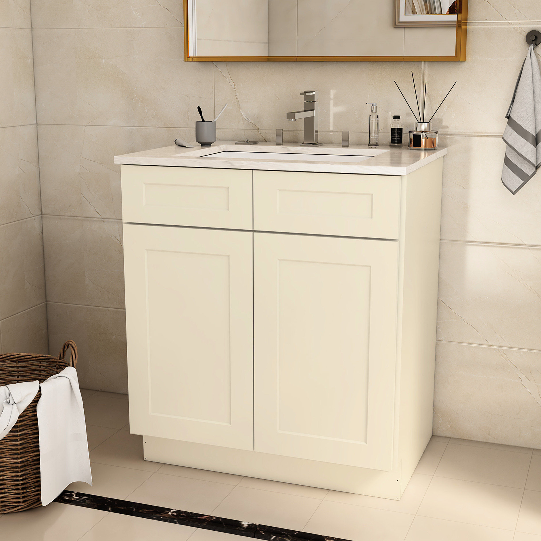 Ebern Designs Plywood Vanity Sink Base - For Bathroom And Kitchen, Soft ...