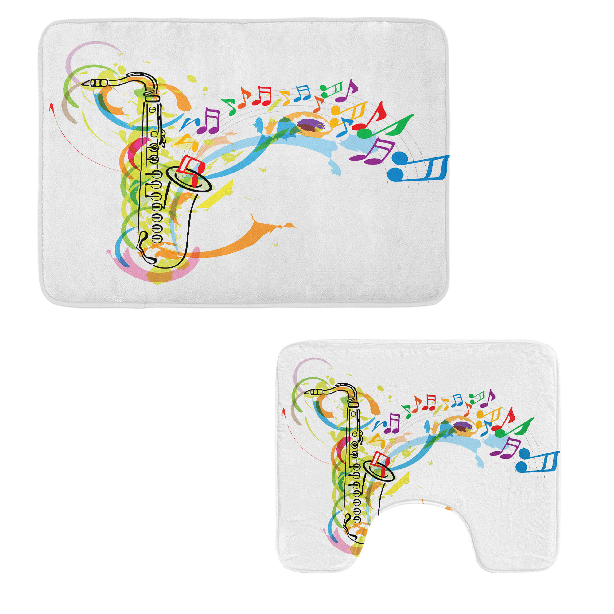 Dakota Fields Colorful Bathroom Rug Set 2 Pieces Rectangle & Contour ...