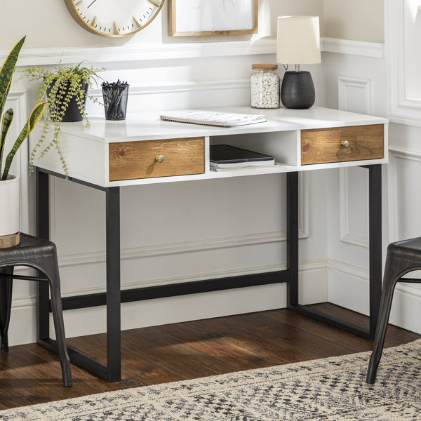 Etta Avenue 44" Modern Two-Tone Desk with Drawers & Reviews | Wayfair.co.uk