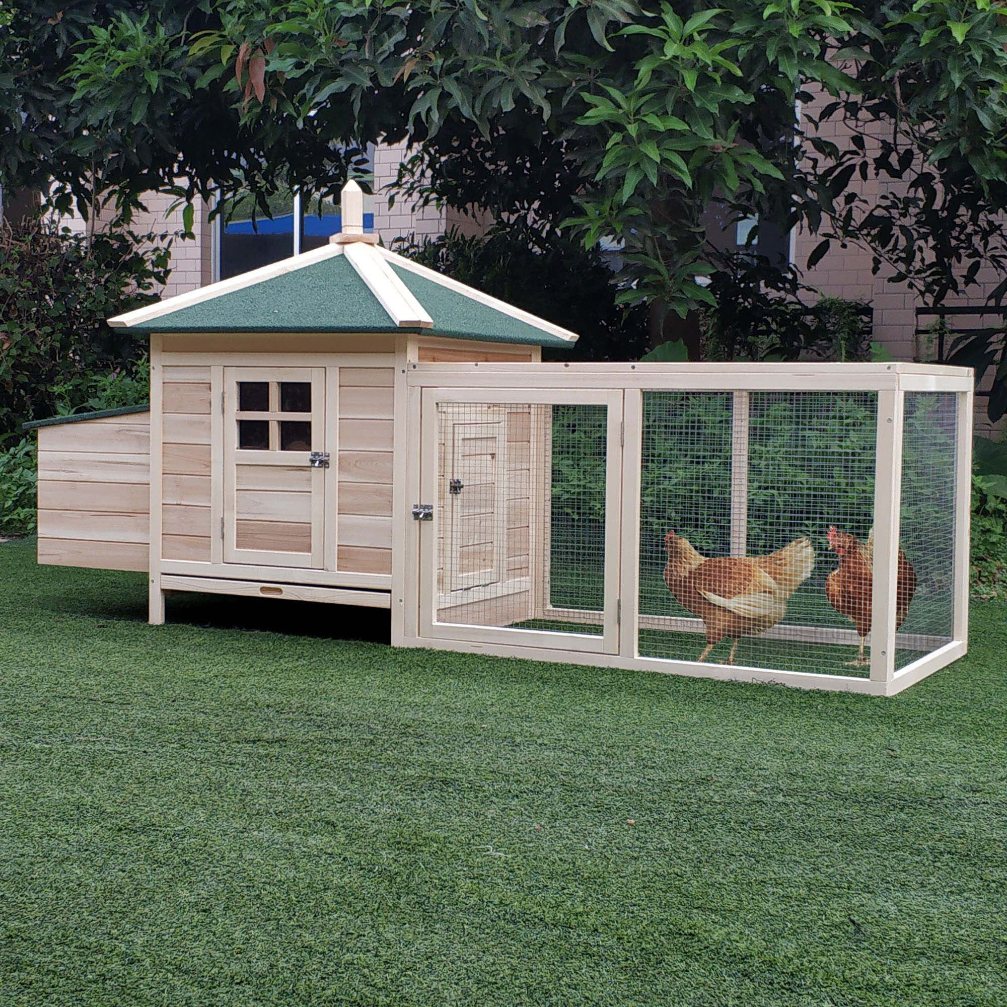 Ophelia & Co. Outstanding Wooden Chicken Coop with Multiple ...