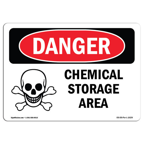 SignMission 1629_OSHA Danger Sign - Chemical Storage Area | Heavy Duty ...
