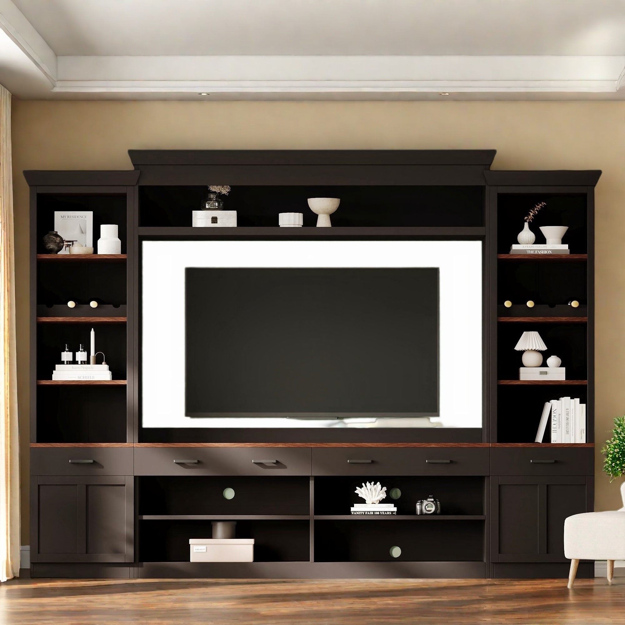 Red Barrel Studio All In One 4-piece Entertainment Tv Stand With ...