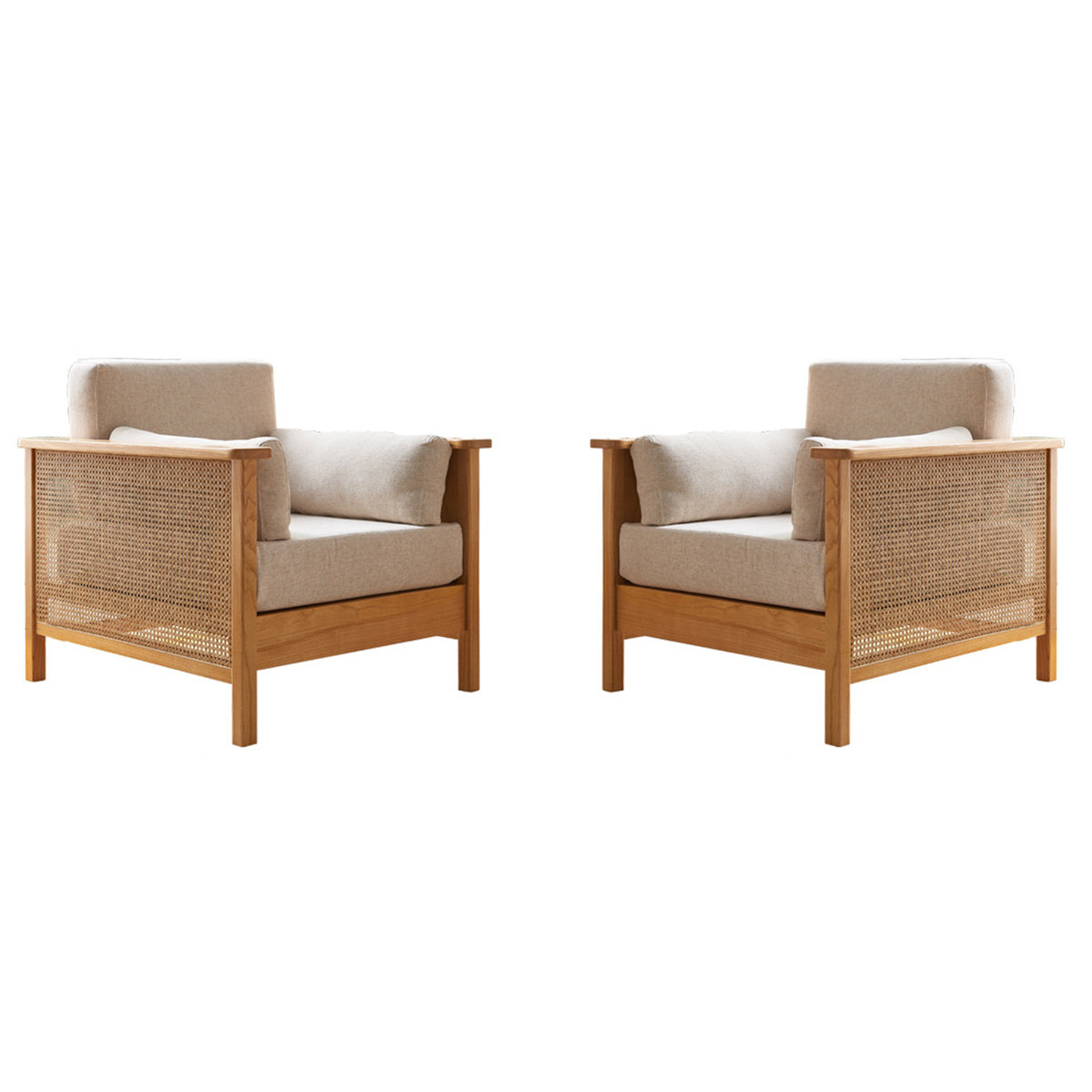 Danbenla design Simple Japanese style solid wood sofa set of 2 | Wayfair