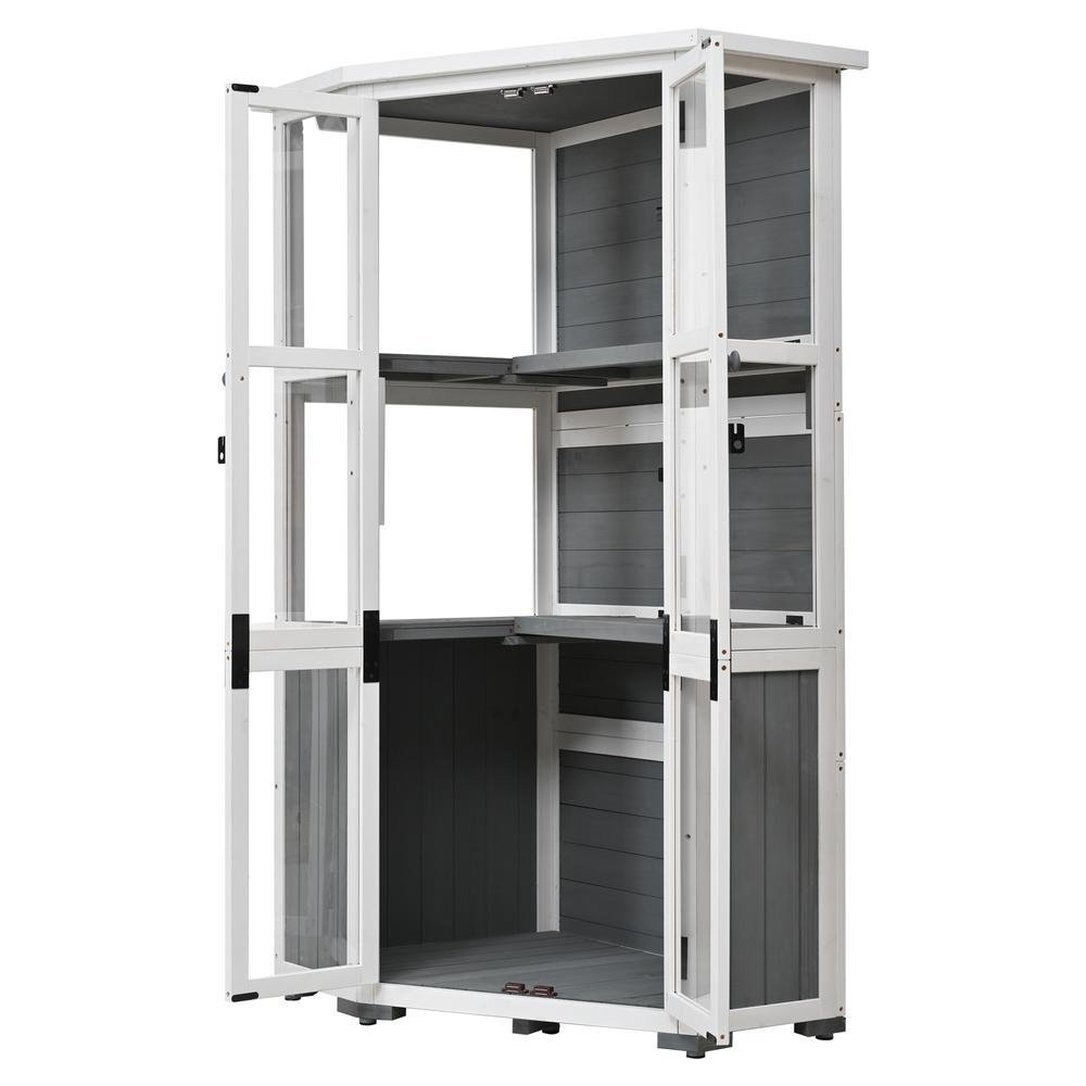 mohzate 63'' Patio Garden Storage Shed Cold Frame With Lockable Door ...