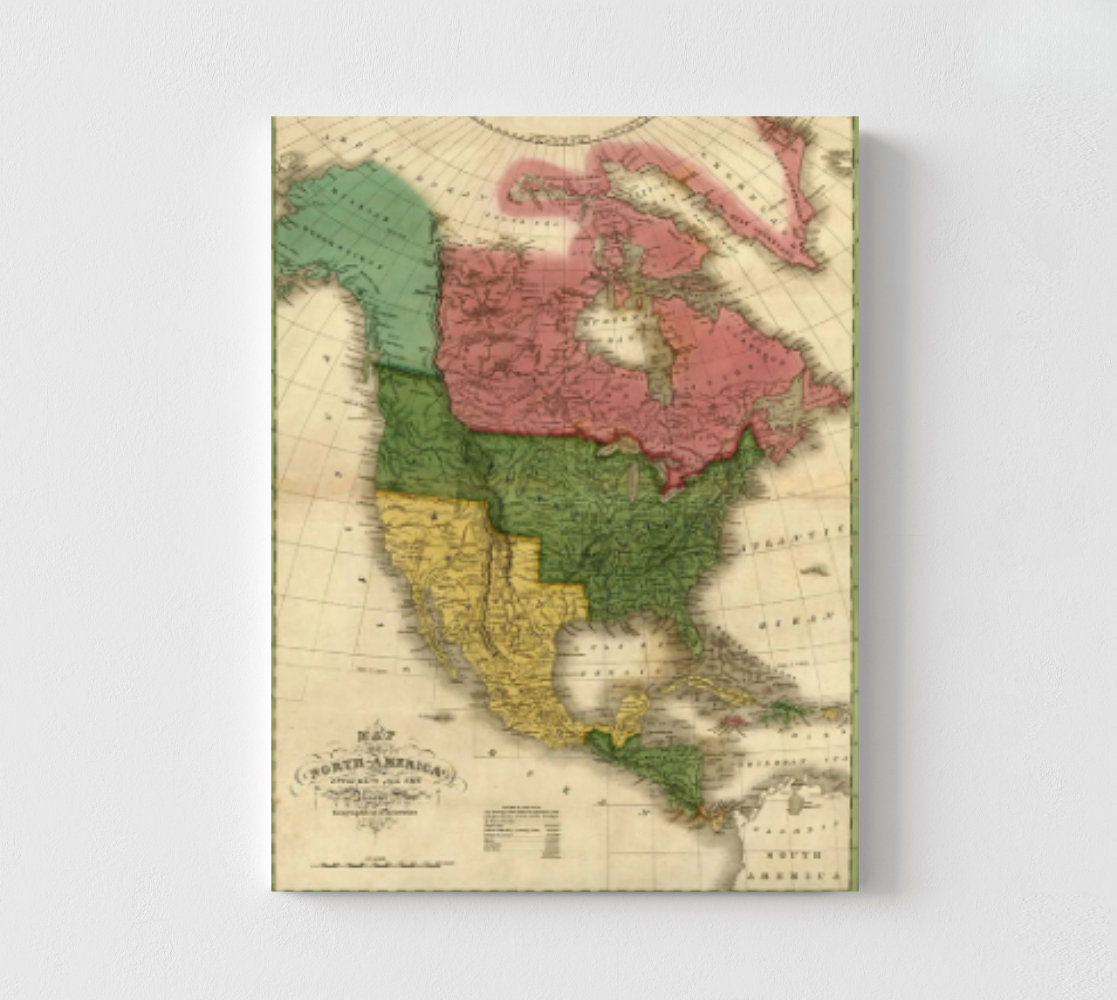 WeFrameArt North America 1826, Antique Map Of American Continent ...