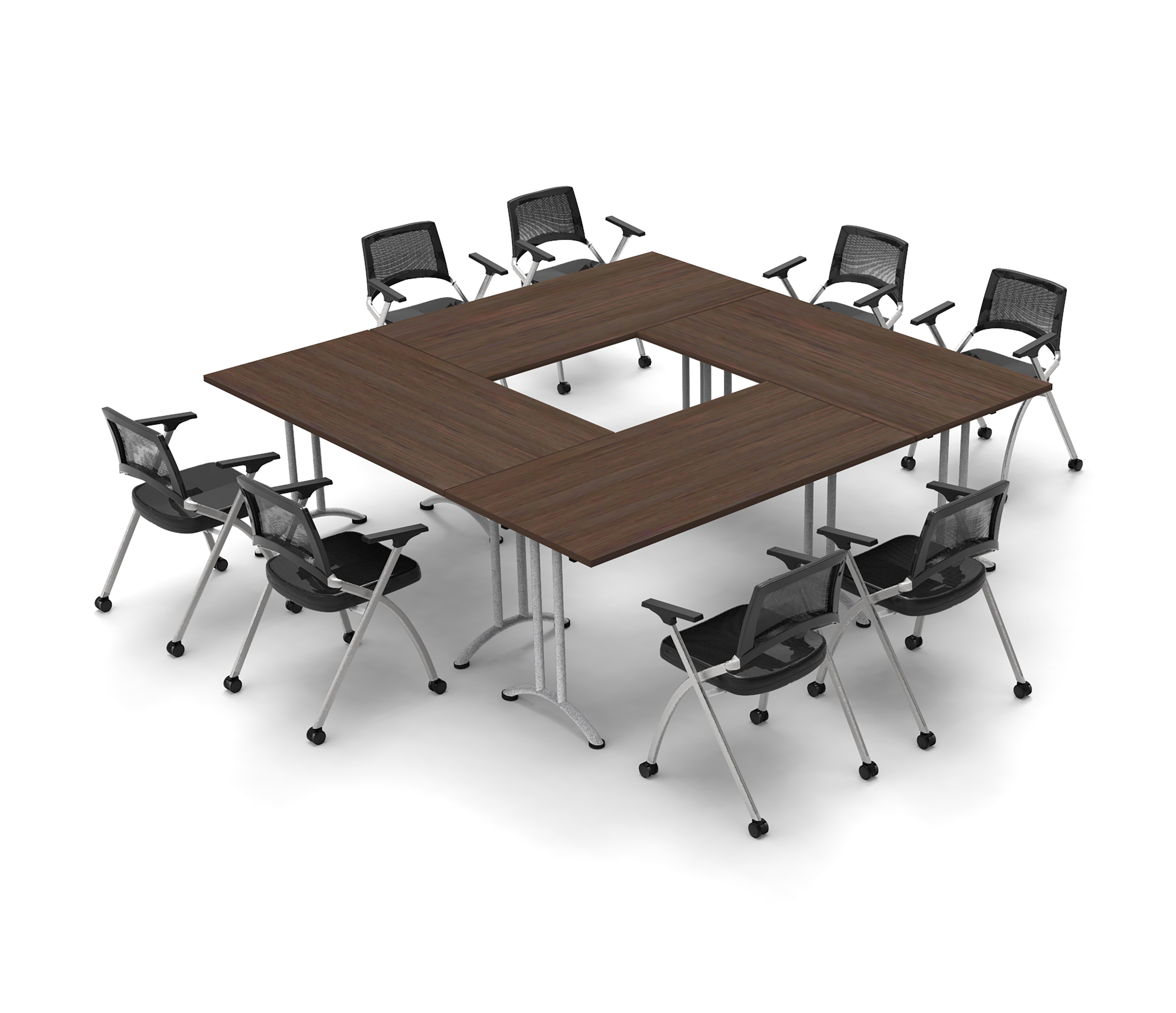 Inbox Zero Yorkshire 8 Person Conference Meeting Tables with 8 Chairs ...