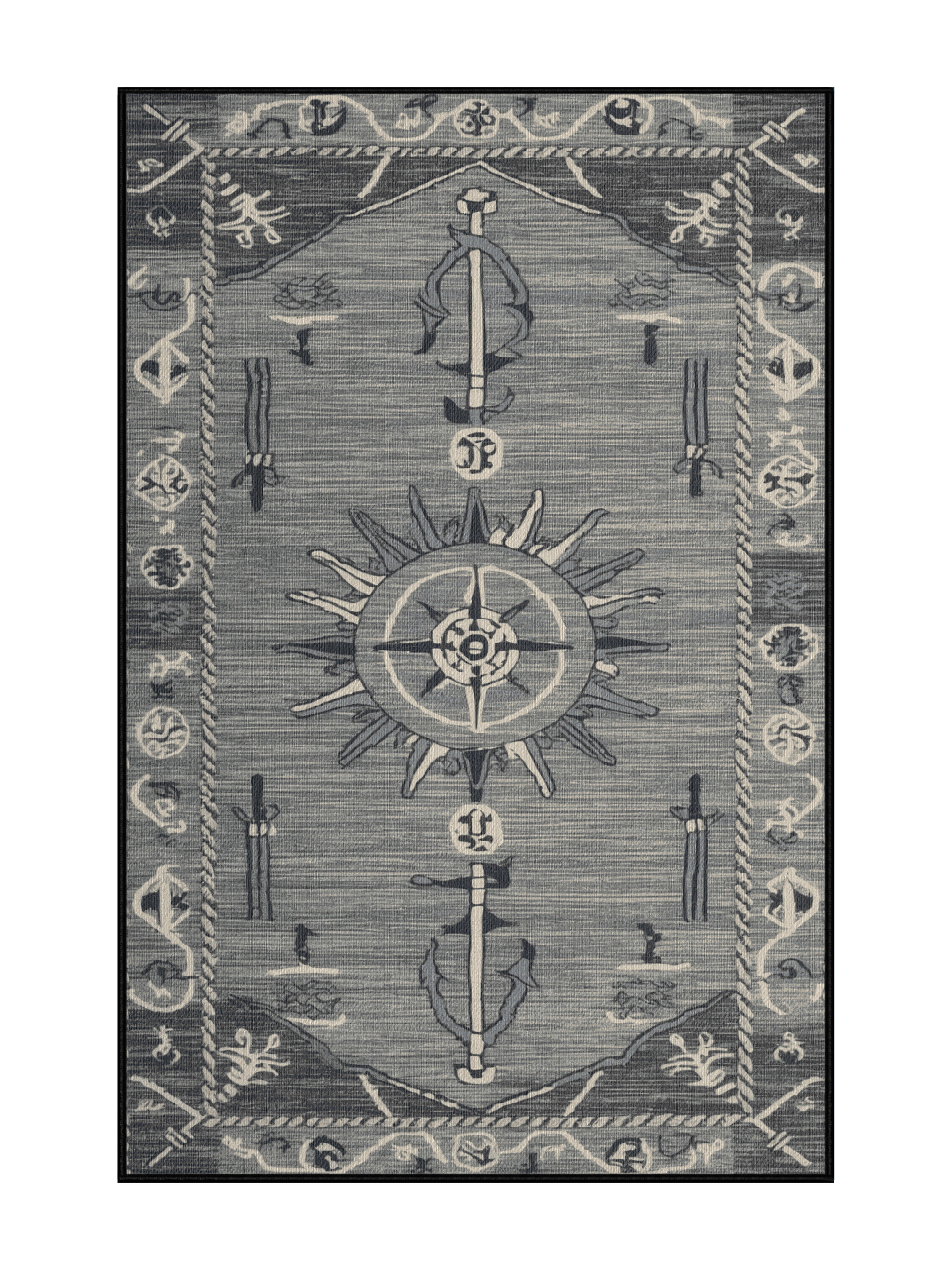 Longshore Tides Washable Maritime grays Nautical Area Rug | Wayfair