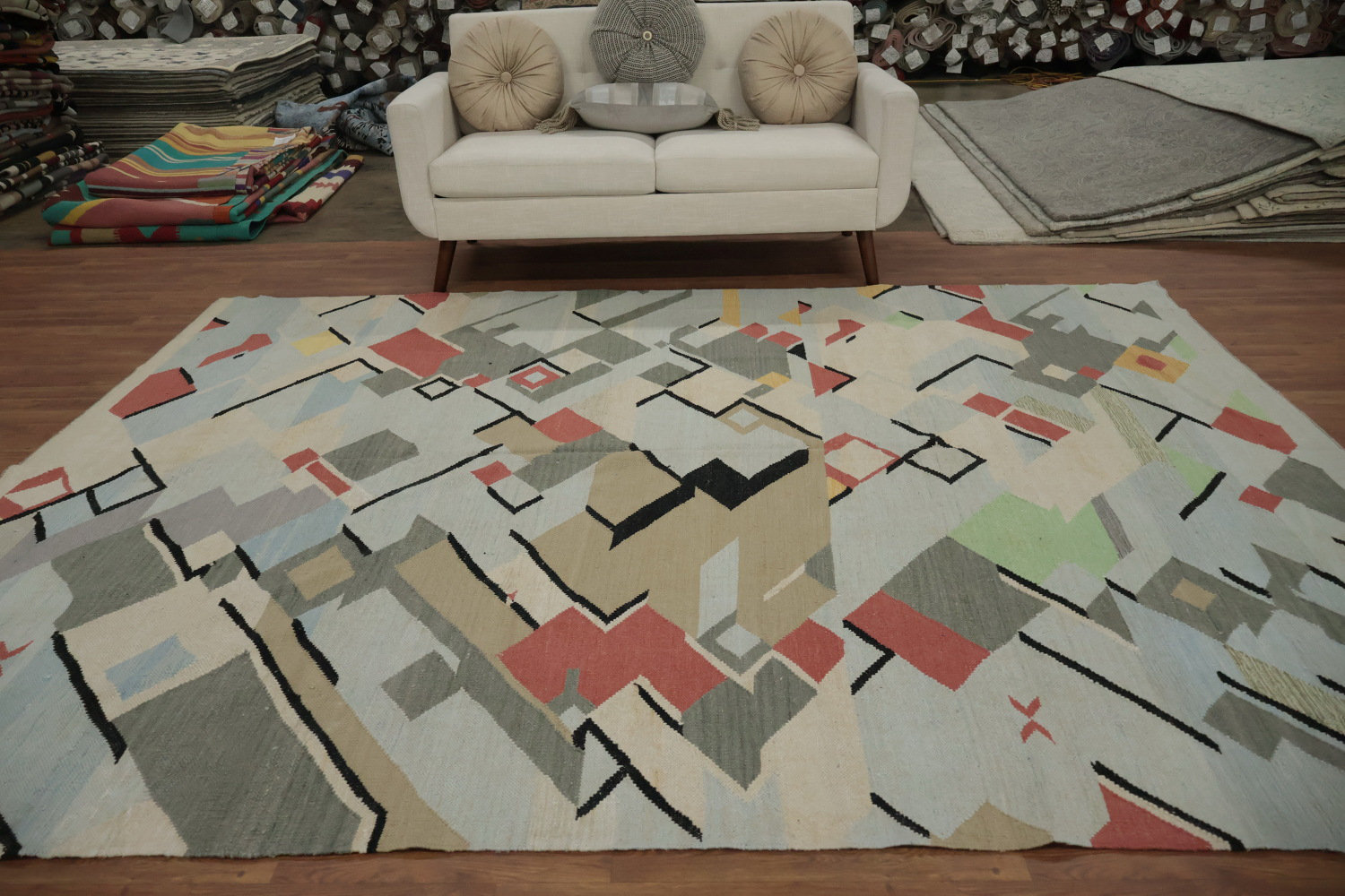 Hokku Designs Handwoven Modern Kilim Abstract Area Rug 8x10 | Wayfair