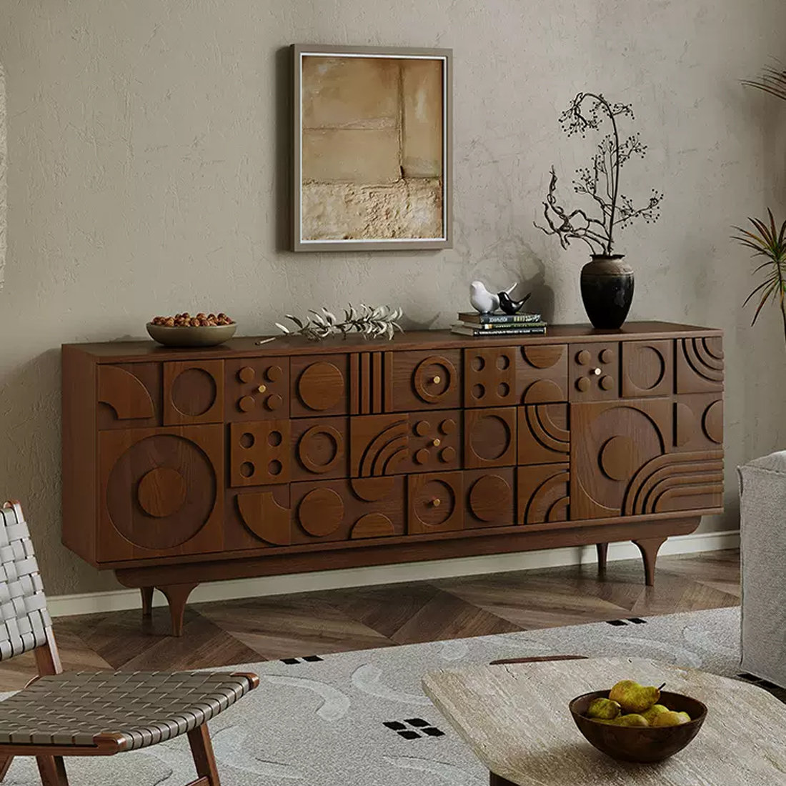 HomeCanvas Elegant Curved Sideboard | Wayfair