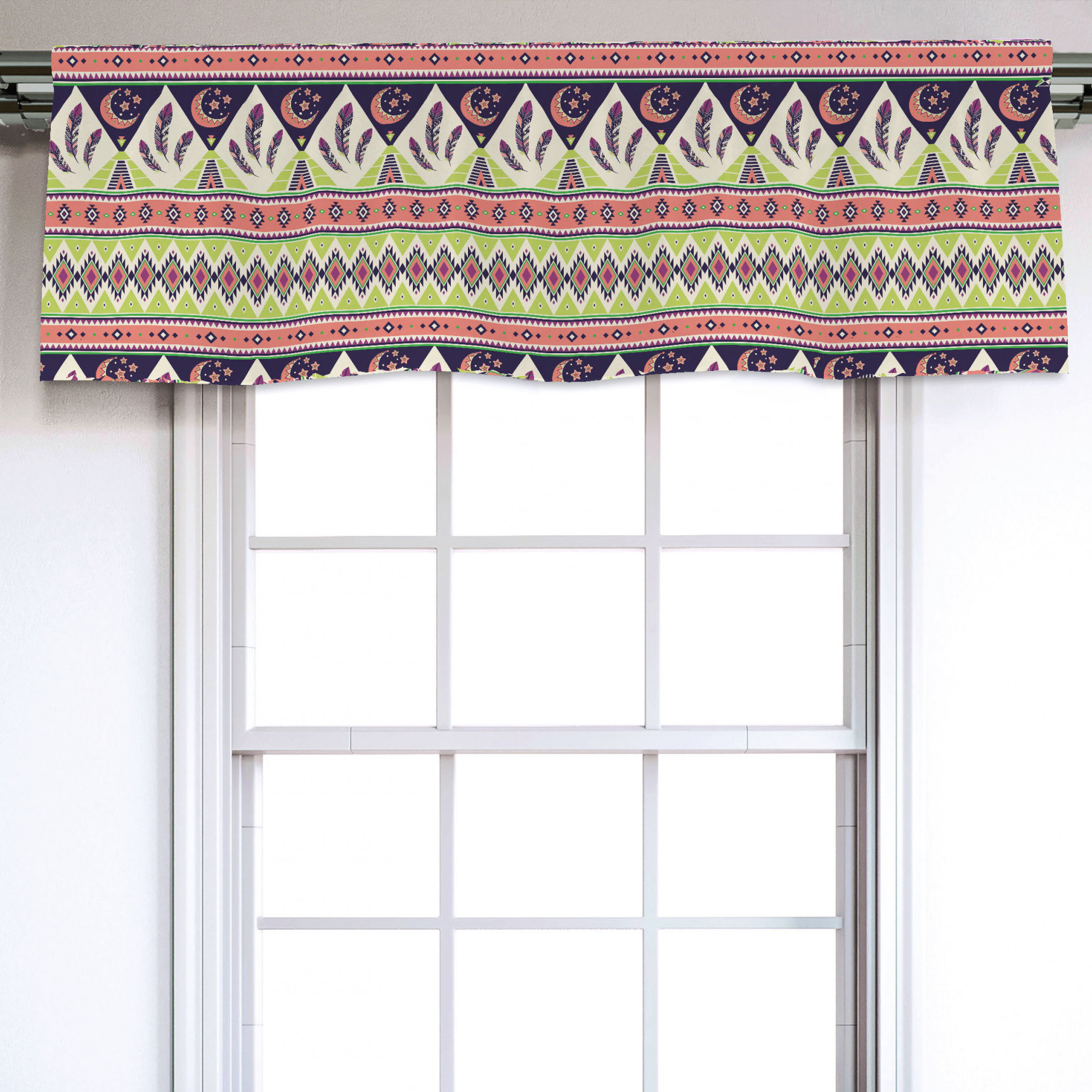 East Urban Home Aztec 54" Window Valance | Wayfair