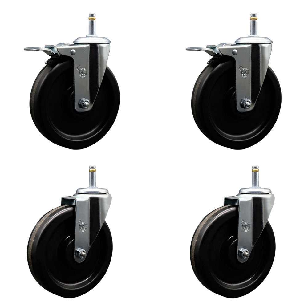 Service Caster Swivel Grip Ring Stem Caster Set | Wayfair