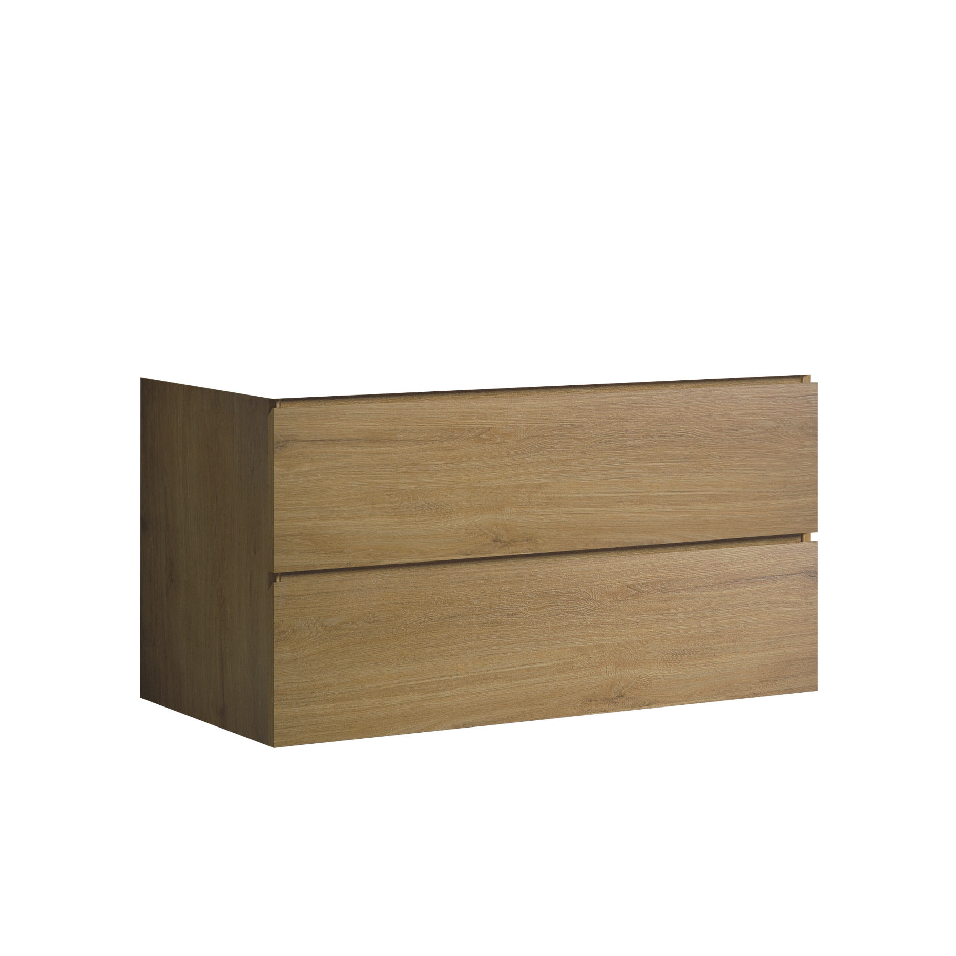 Ebern Designs Modern Wall Mount Cabinet - Natural Oak, Two Drawers For ...