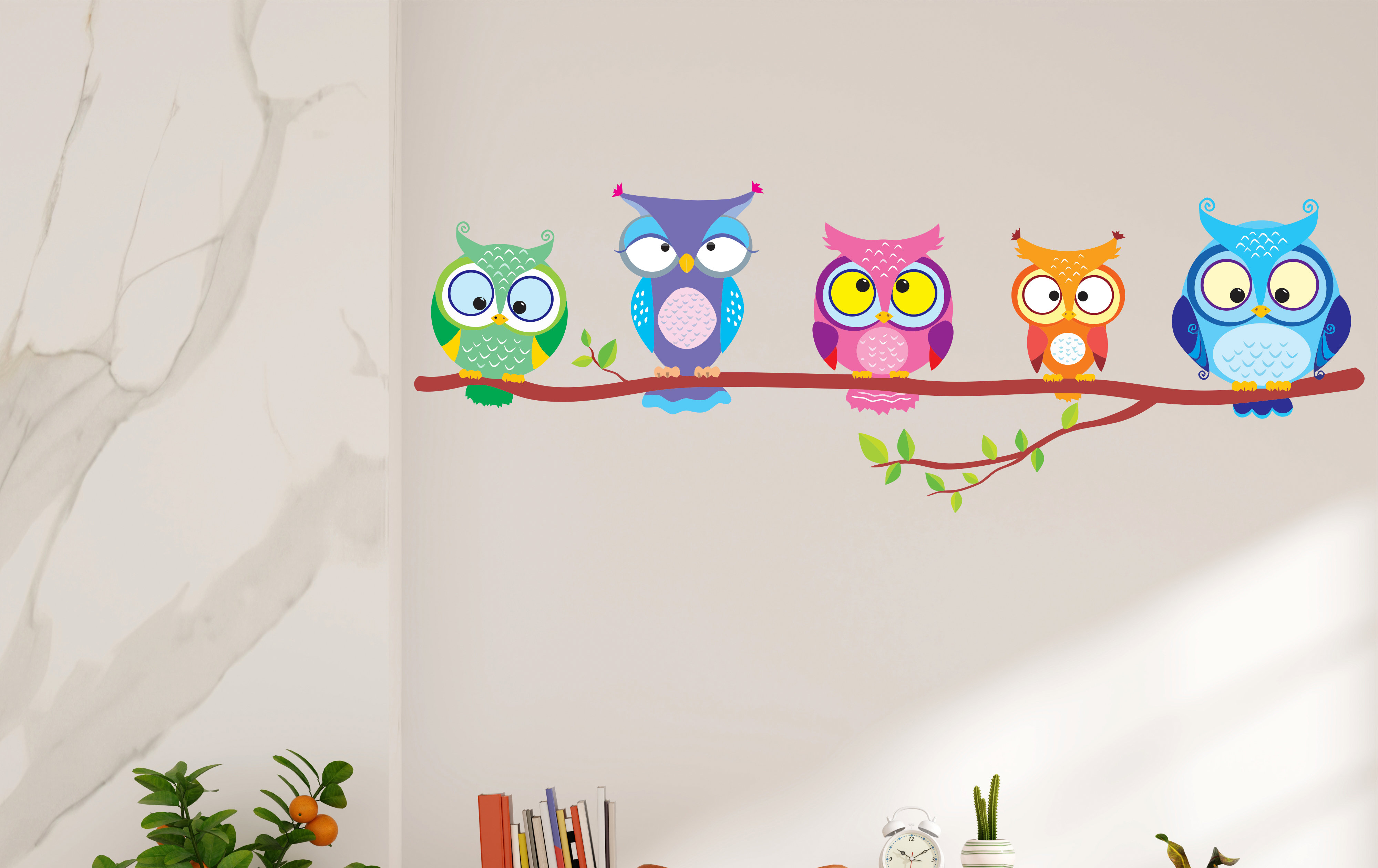 Redwood Rover Owls On Tree Branch Wall Decal Owl Wall Art Sticker Bird ...