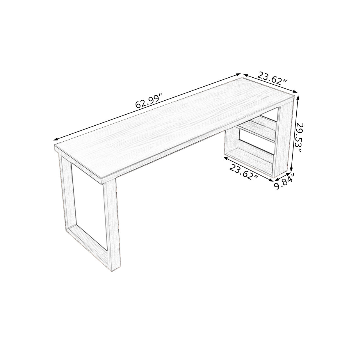 Groove Interior Walnut Rectangular Solid Wood desk | Wayfair
