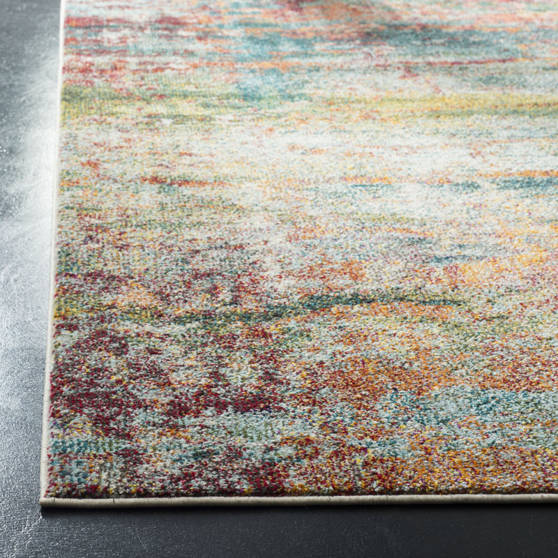 Trent Austin Design® Harrill Abstract Teal/Orange Area Rug & Reviews ...