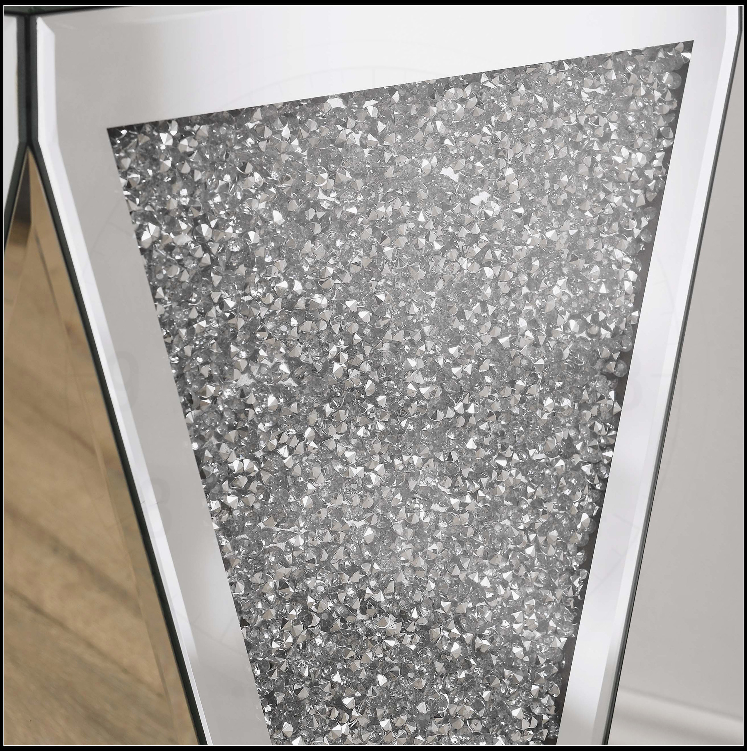 Everly Quinn Elegant Inverted Triangular Mirror Square Table with ...