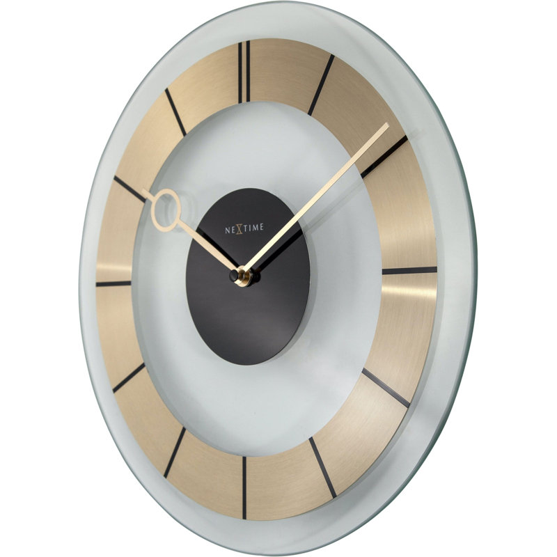 Nextime Glass Wall Clock | Wayfair