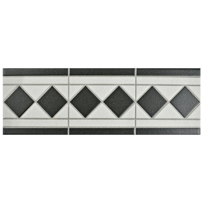 Merola Tile Vanity 13" x 4.25" Porcelain Listello Tile Trim in Black ...
