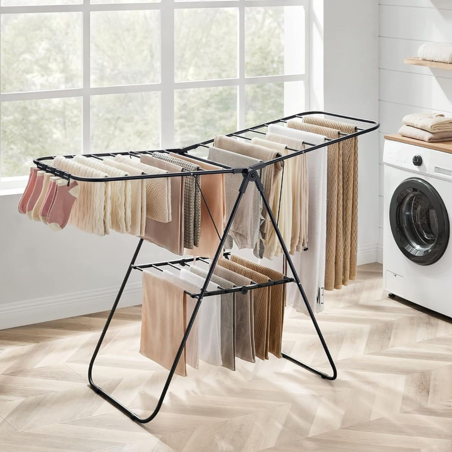 BOPWAY Metal Clothes Drying Rack with Sock Clips - Wayfair Canada