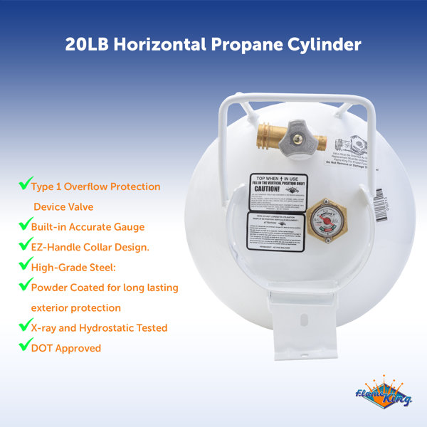 Flame King 30LB Empty Steel Horizontal Propane Tank Cylinder for ...