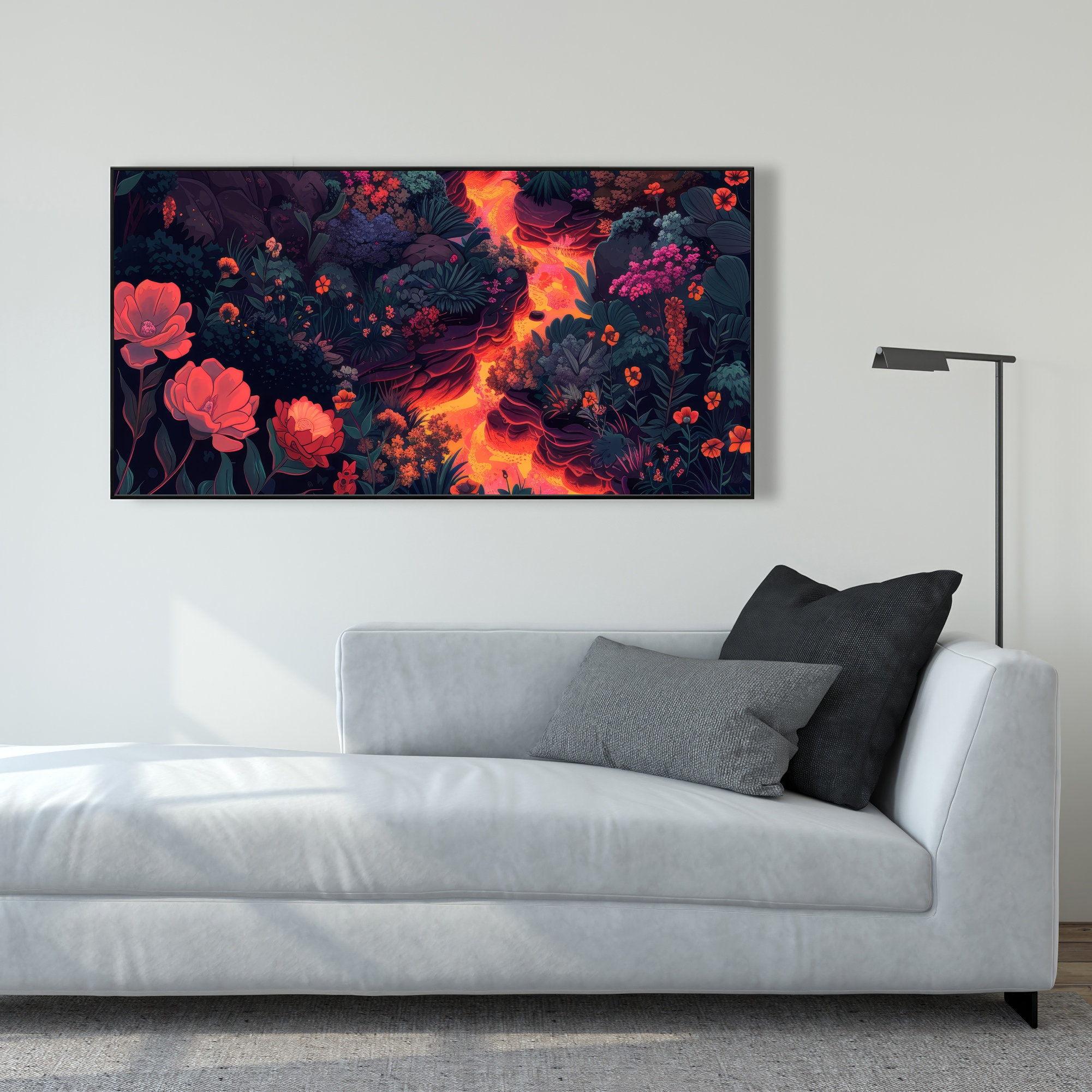 Lark Manor™ Flowing magma - 24"x48" Framed canvas | Wayfair