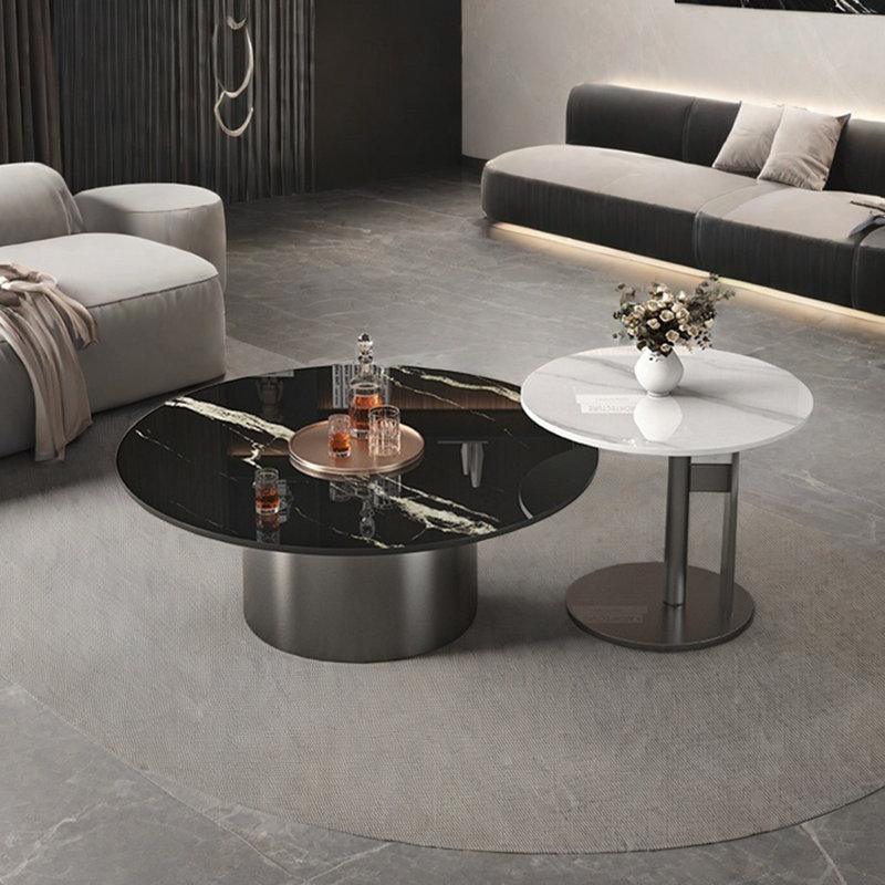 LIZIYE Light luxury round rock slab coffee table | Wayfair