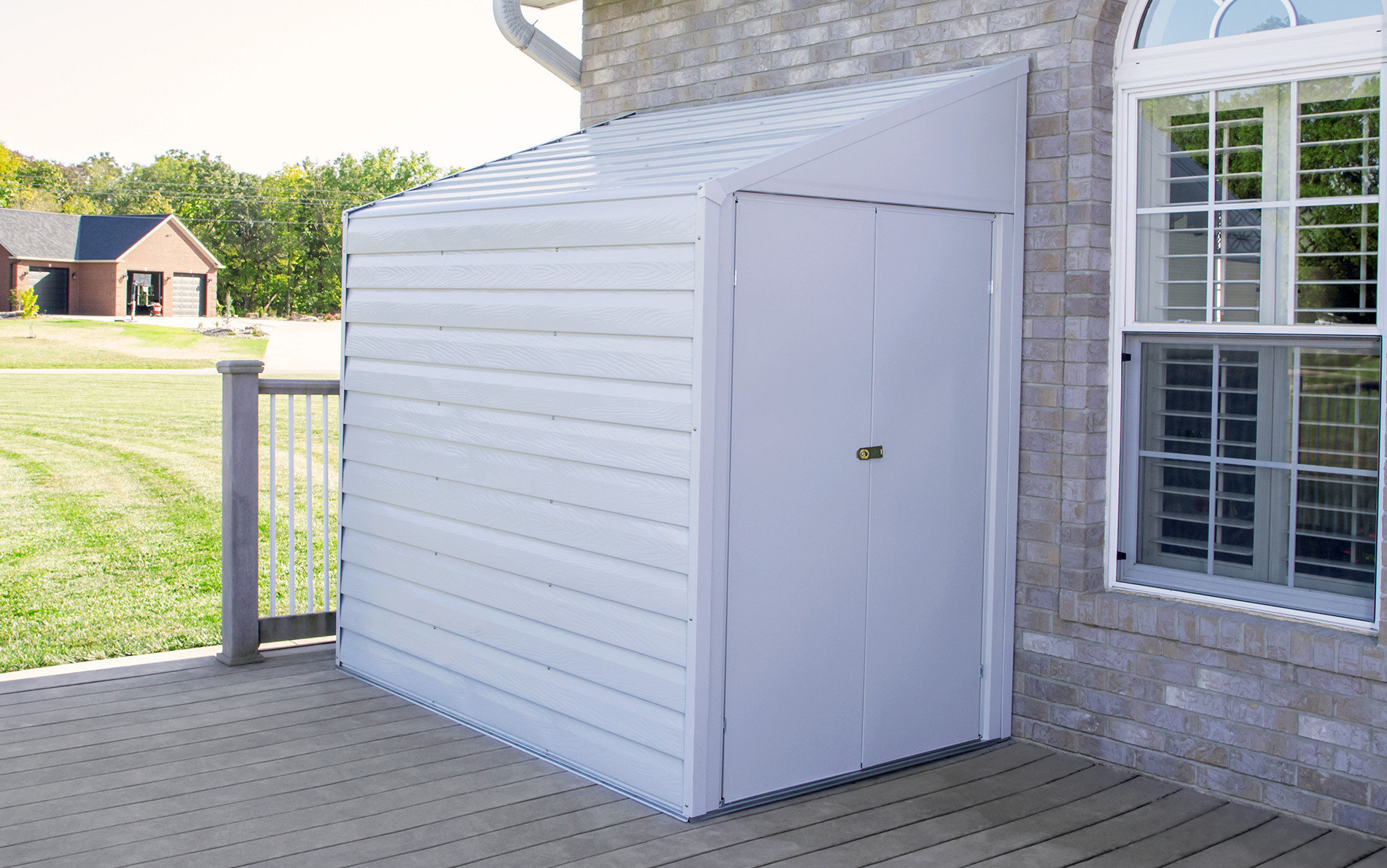 Arrow Yardsaver 4 ft. W x 6.5 ft. D Metal Lean-To Storage Shed ...