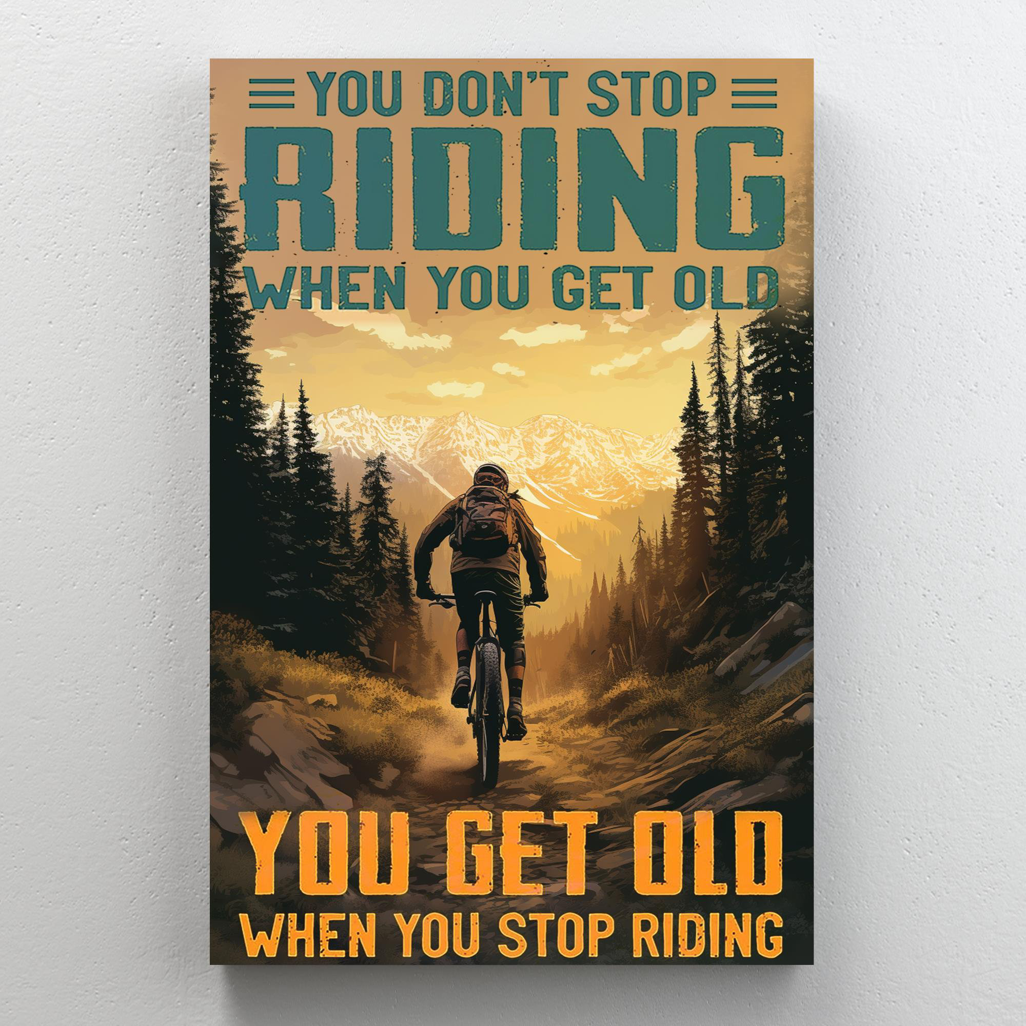 Trinx You Get Old When You Stop Riding Bike On Canvas Graphic Art | Wayfair