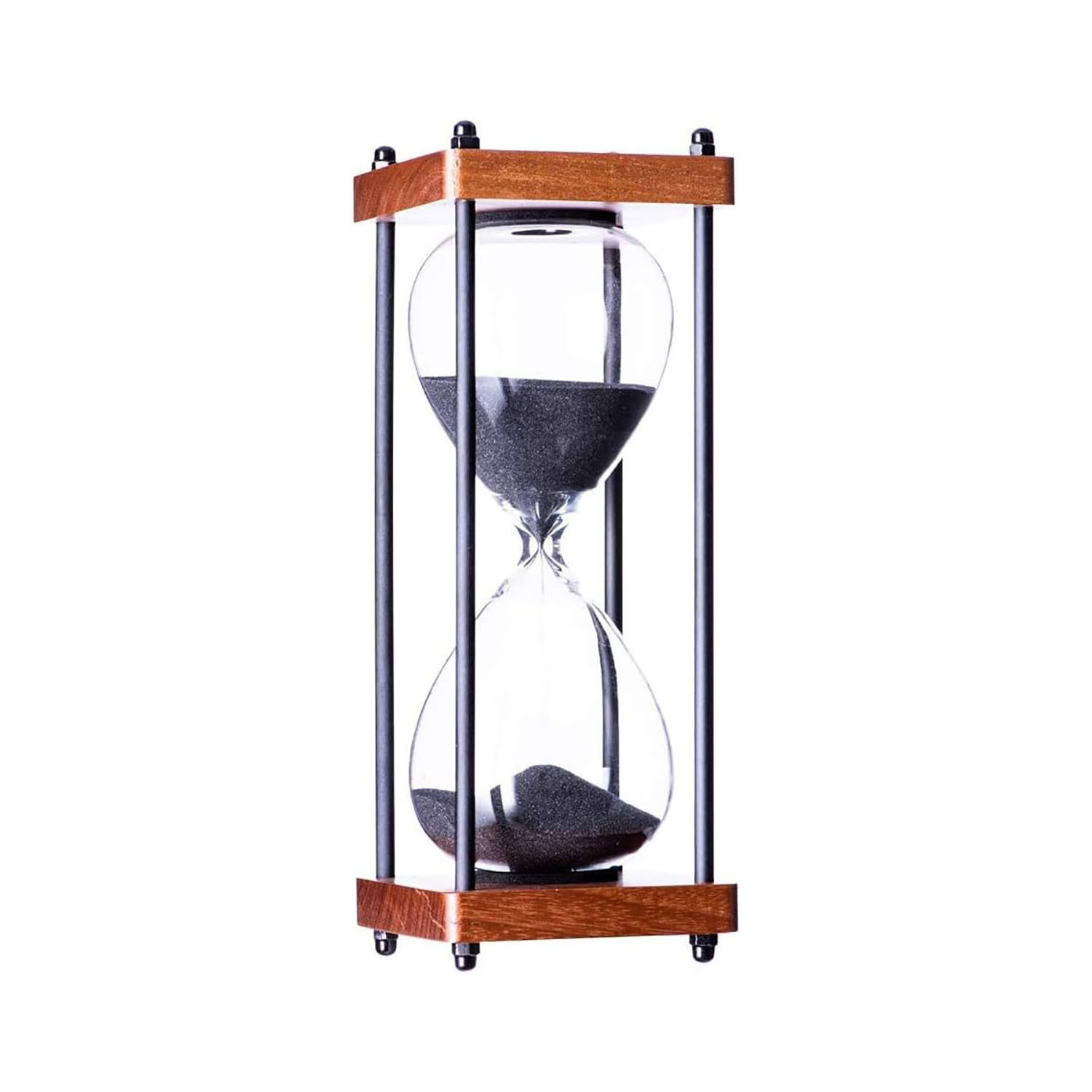 TIFONE Large 60-Minute Hourglass Timer – Black Decorative Wooden ...