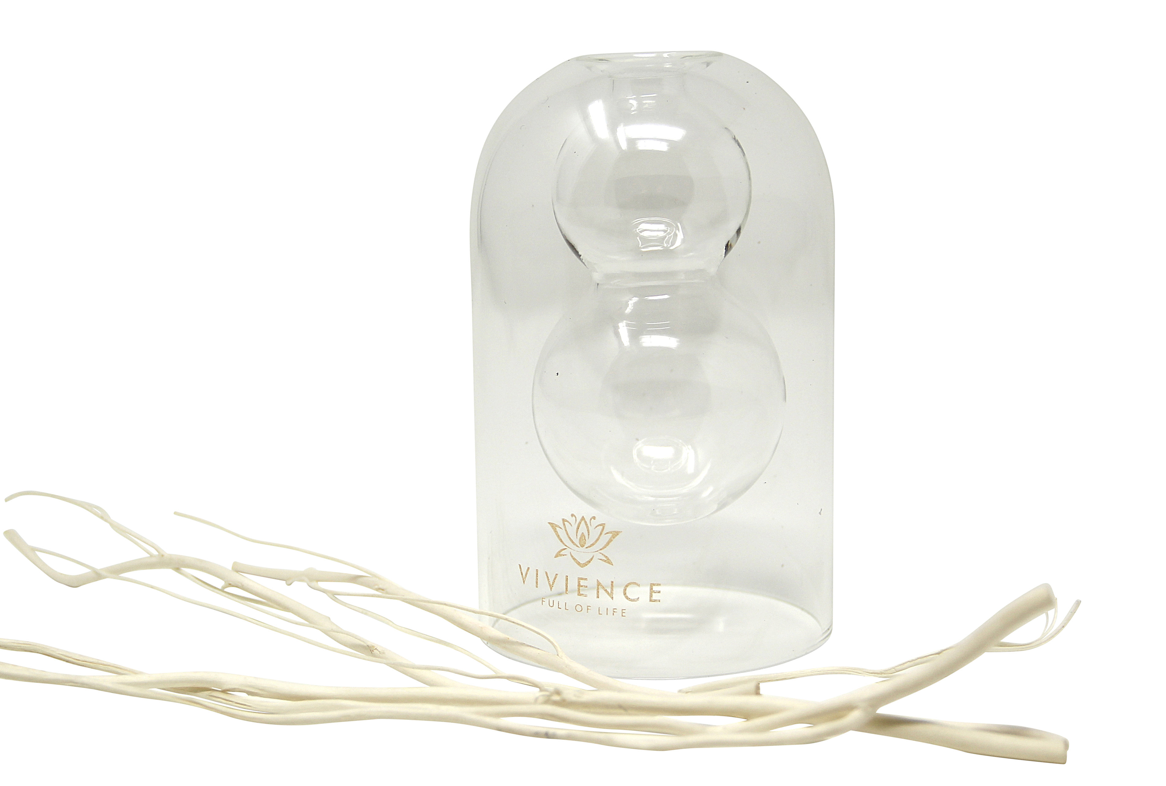 Vivience Clear Reed Diffuser With White Circular Inlay | Wayfair