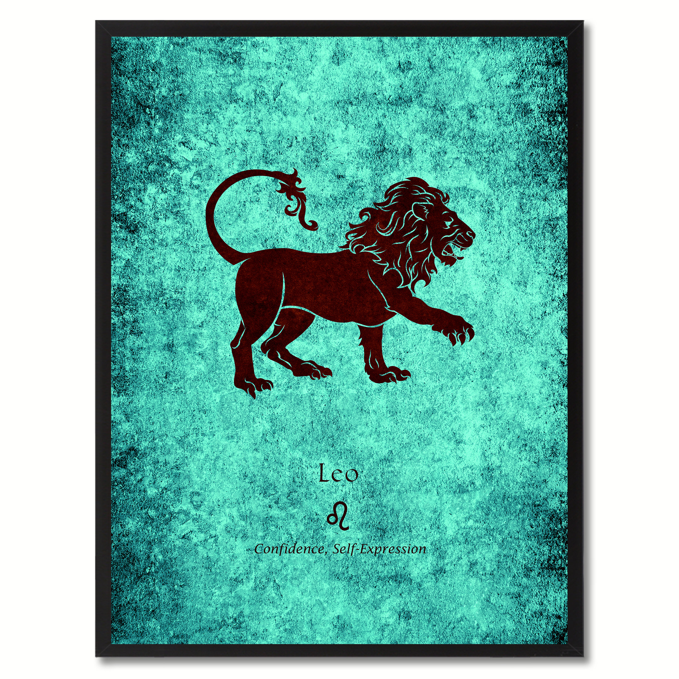 Bungalow Rose Leo Horoscope Astrology Aqua Print on Canvas with Picture ...