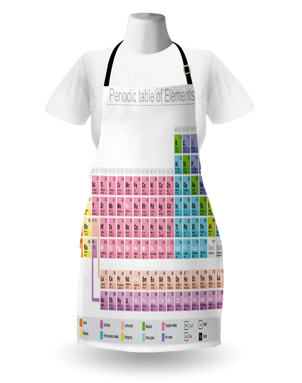 One Allium Way® Periodic Table Apron Unisex Colorful Chemistry Adult ...