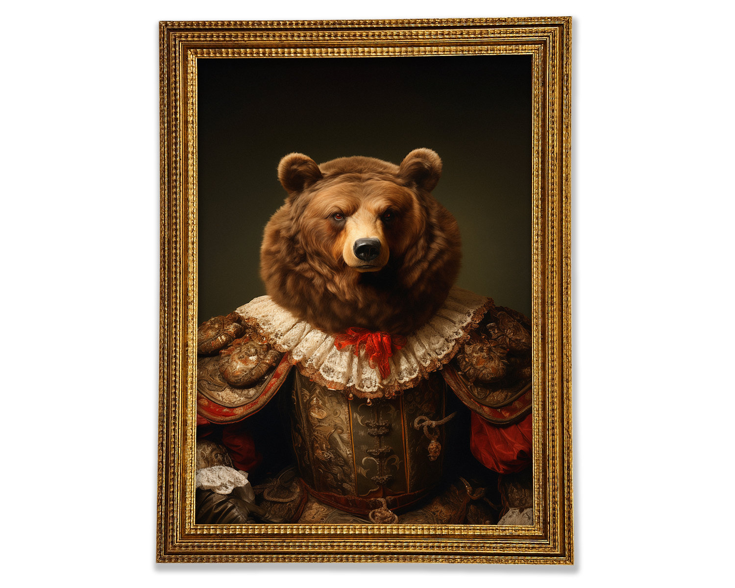 Happy Larry The Renaissance Bear Gold Leaf Framed Print | Wayfair.co.uk