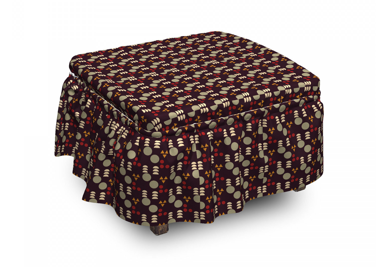 East Urban Home Funky Geometrical Shapes Ottoman Slipcover | Wayfair