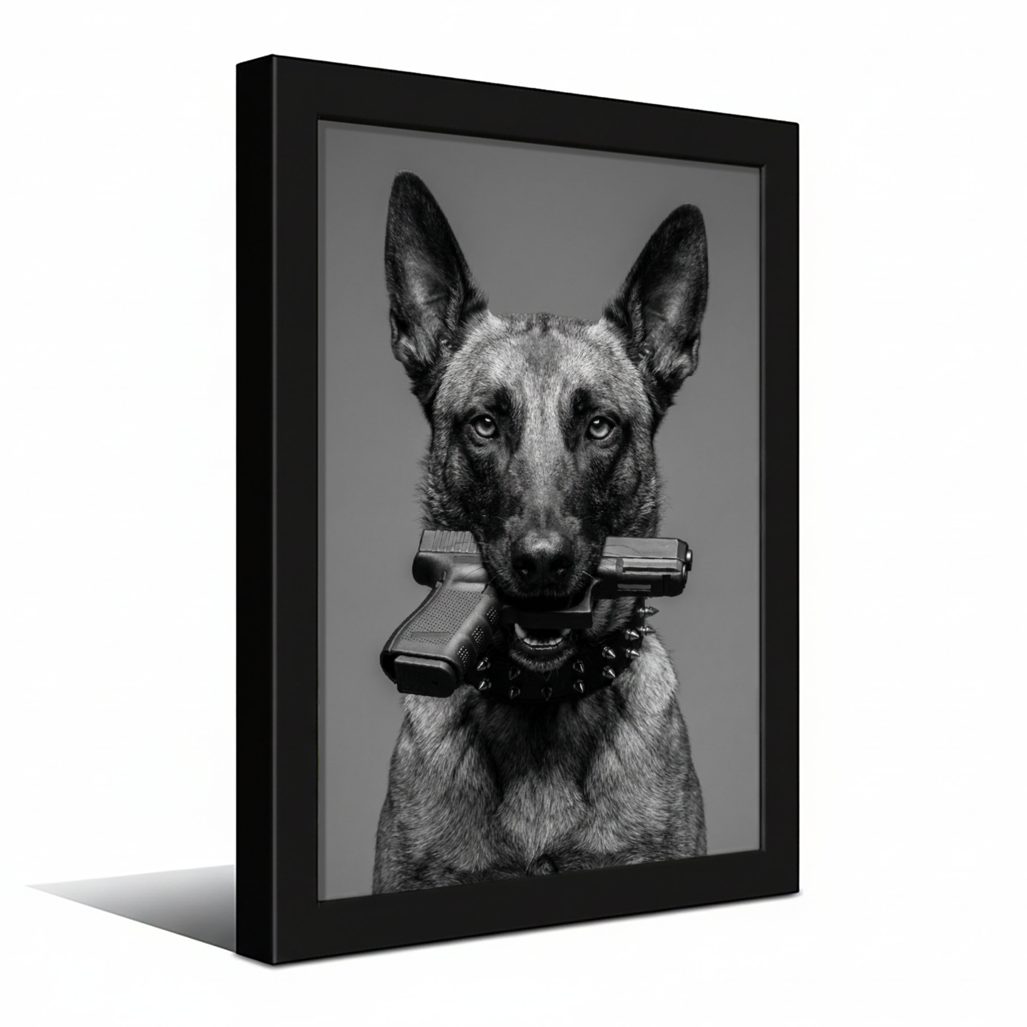 Mercer41 Animals Dog Holding Gun In Mouth Portrait | Wayfair