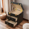 HUGESTO Small Mid - Century Style Leather Vintage Trunk - Wayfair Canada