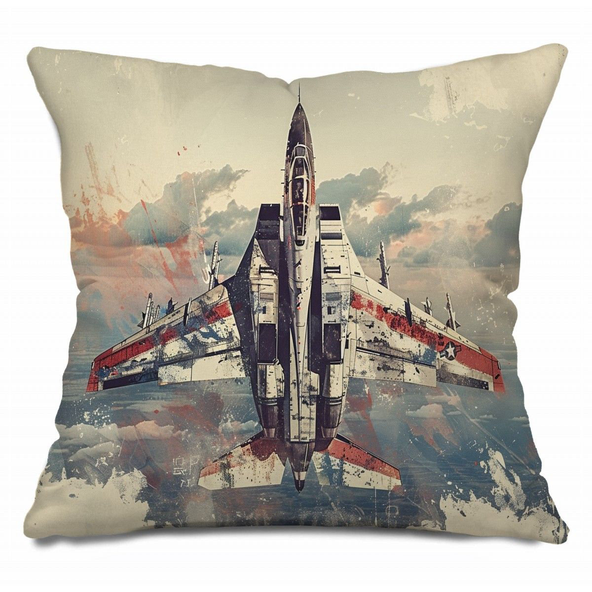 VisionDecor Fighter Jet Throw Pillow, Military Cotton Twill Pillows ...