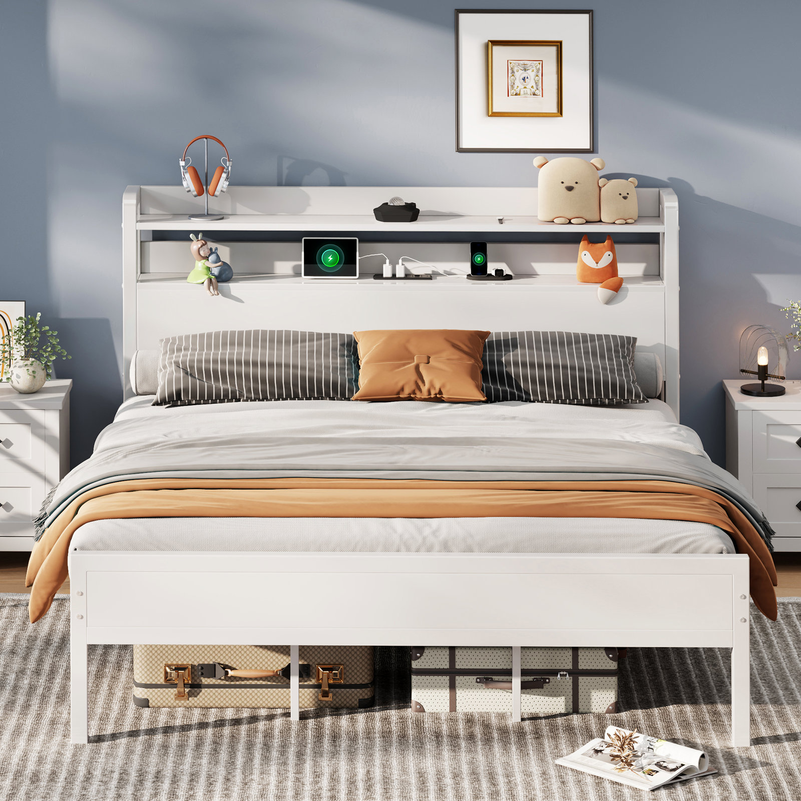 Trent Austin Design® Tryston Metal Bed with Aurora Star Projector ...