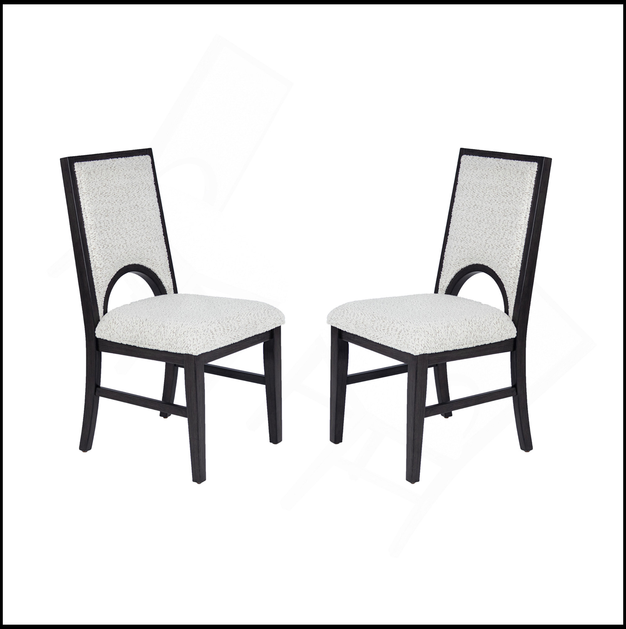 Red Barrel Studio® White Fabric Soft Cozy Texture 2Pc Dining Chairs ...