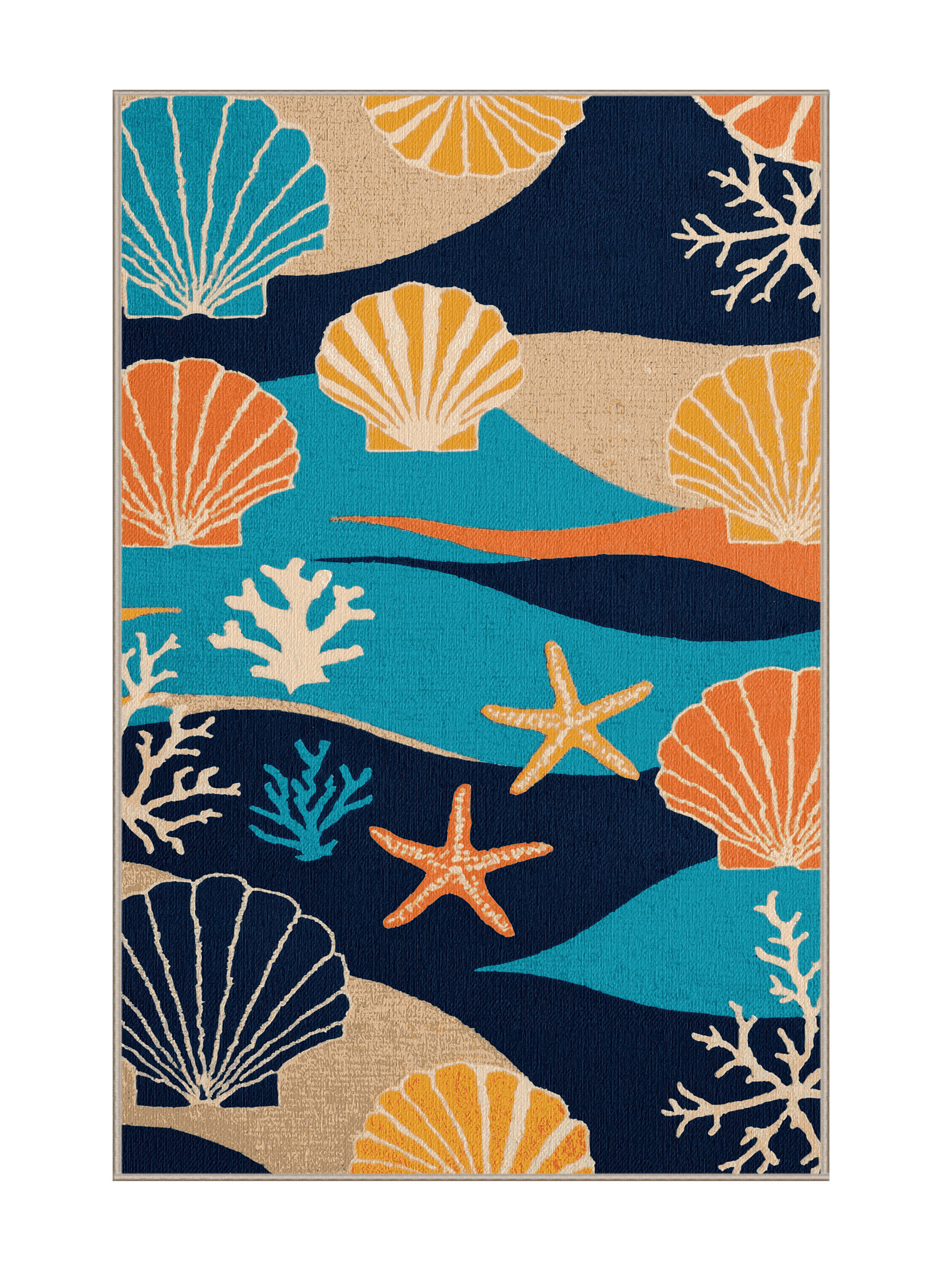 Rosecliff Heights Washable Coastal Pop Art Plus Coastal Area Rug | Wayfair