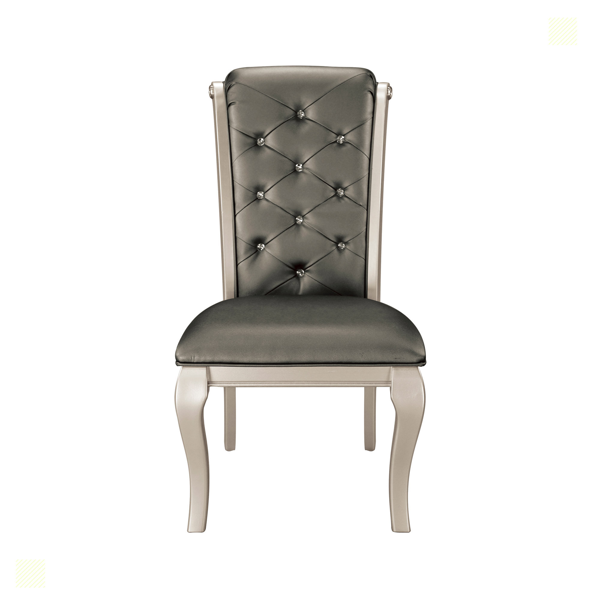 Rosdorf Park Jelinek Upholstered Side Chair in Silver | Wayfair
