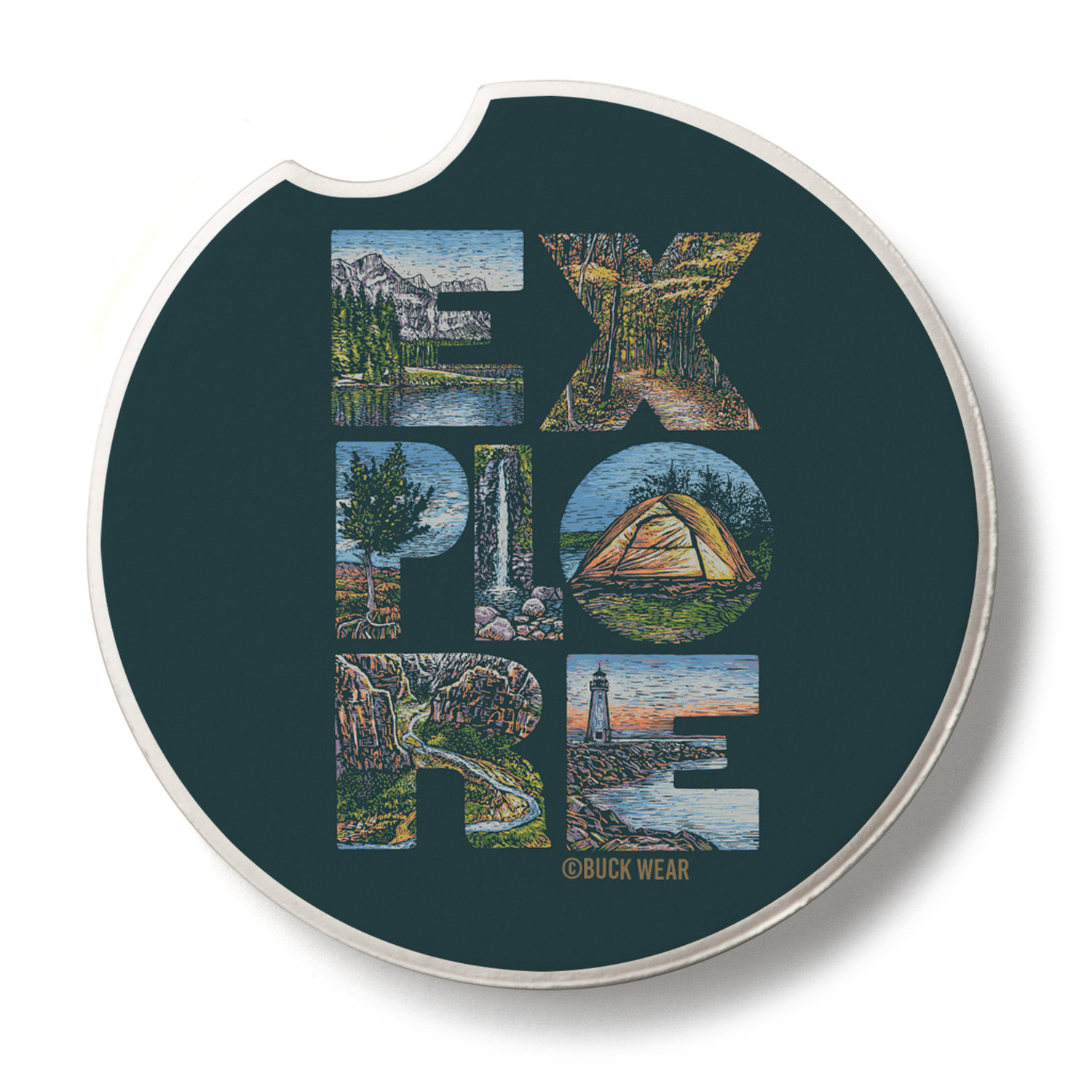 Trinx Explore 1 Pack Absorbent Stone Car Coaster | Wayfair