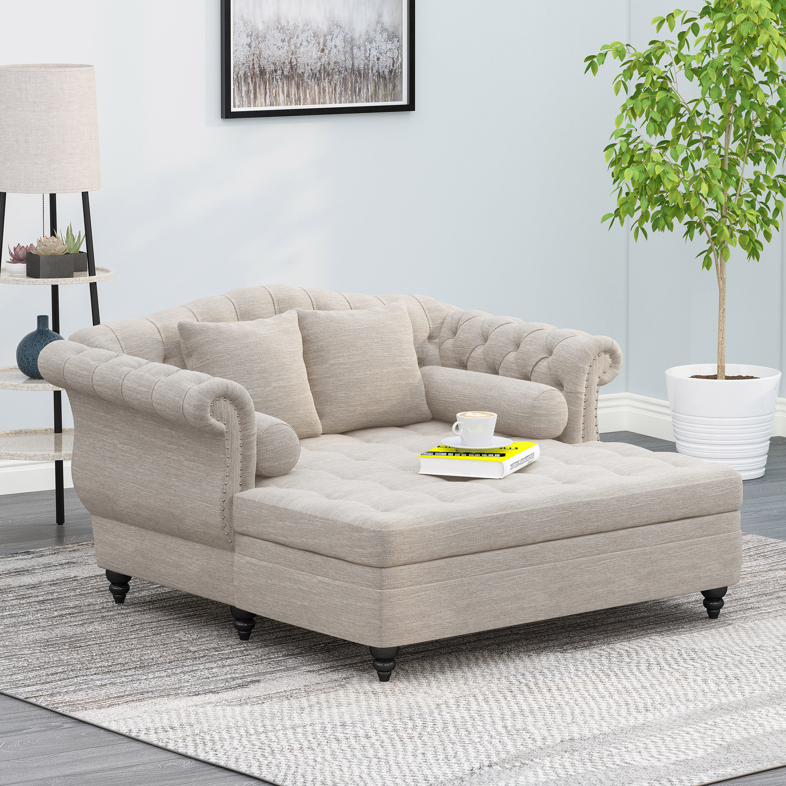 Darby Home Co Lamm Tufted Two Flared Arms Chaise Lounge & Reviews | Wayfair