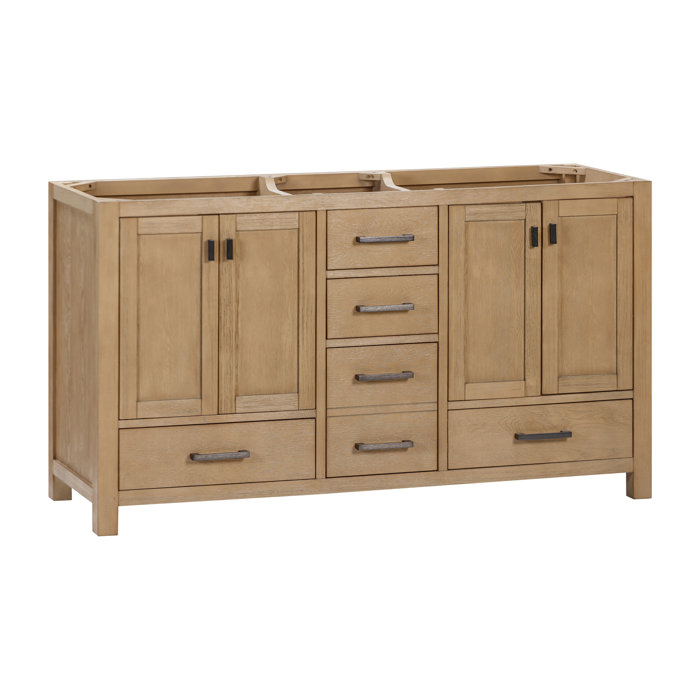 Avanity Modero 60'' Double Bathroom Vanity Base Only in Brushed Oak ...