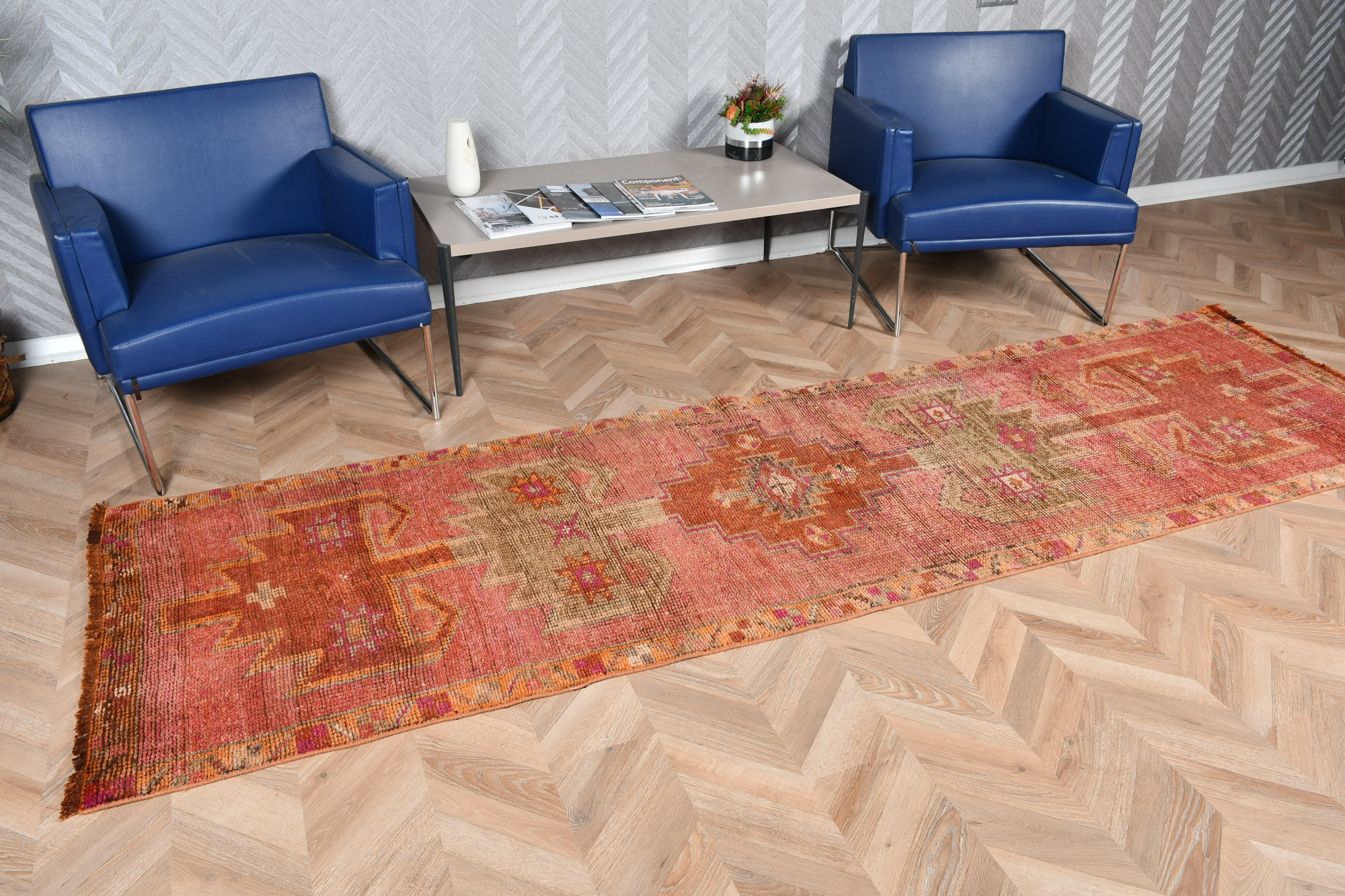 Bungalow Rose Antique Brown Wool Turkish Herki Runner Rug For Outdoor ...