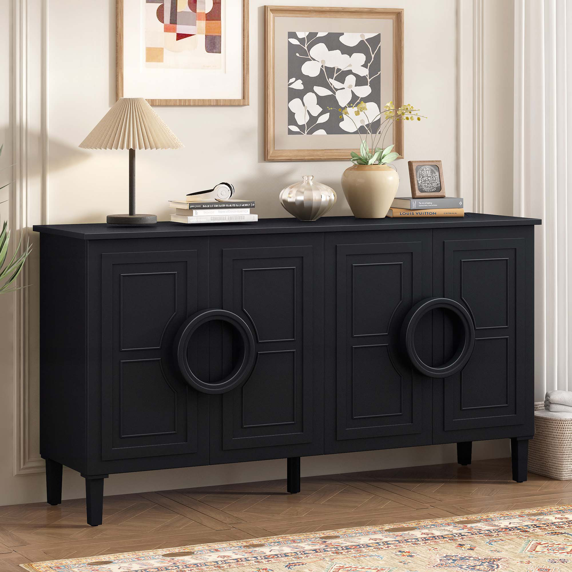 Lark Manor™ Wood Storage Console Table with 4- Door | Wayfair