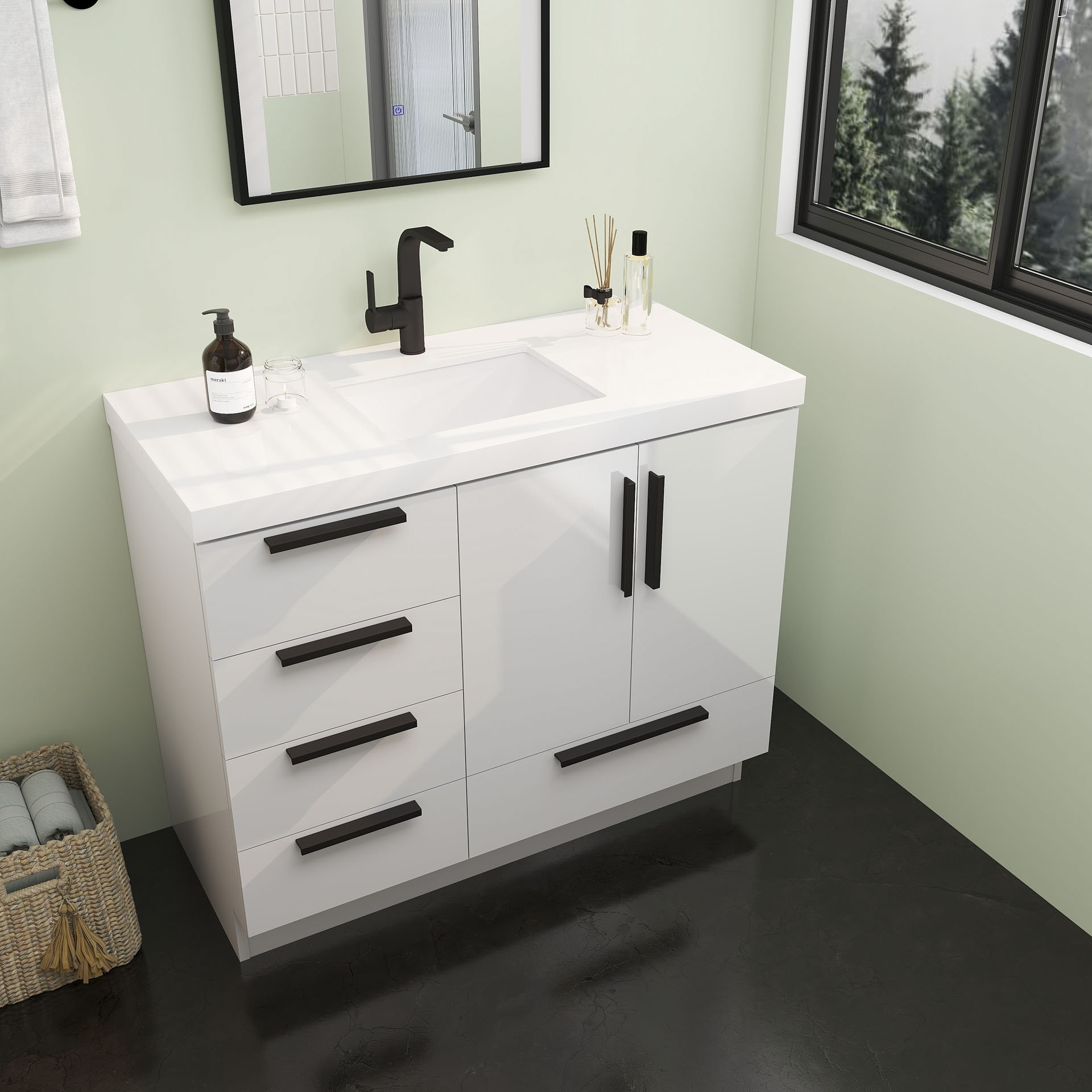 Latitude Run® Robincroft 42" Free Standing Vanity With Acrylic Sink ...