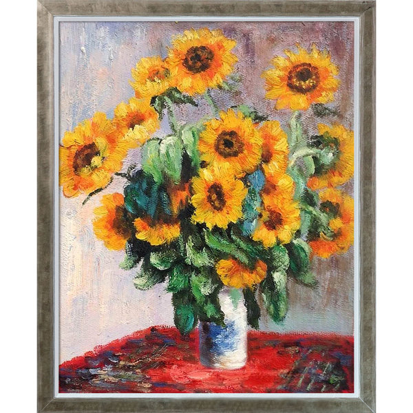 Vault W Artwork " Sunflowers " by Claude Monet Painting Print | Wayfair