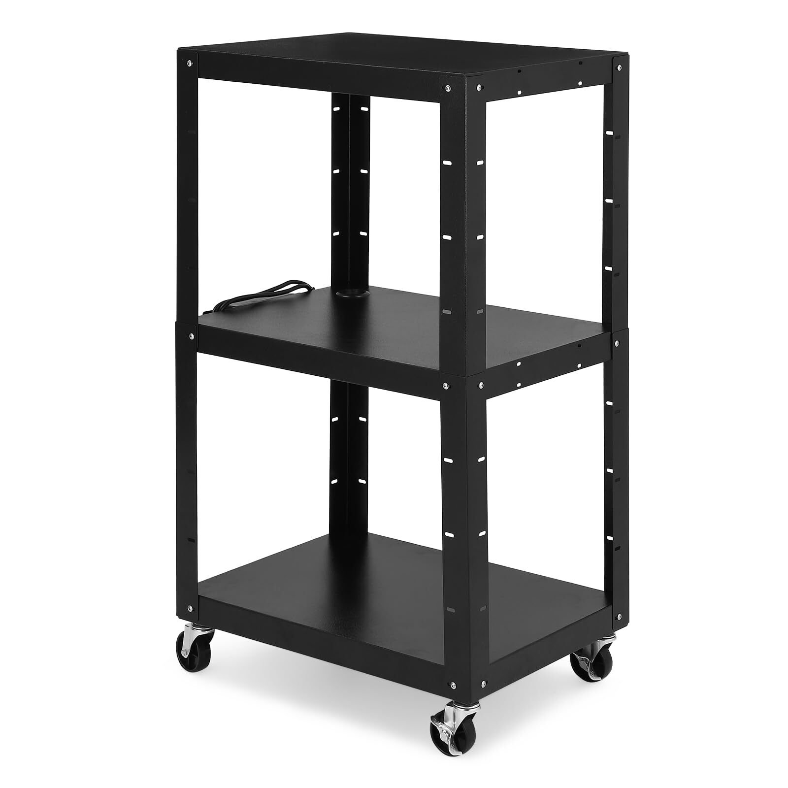 babevy AV Cart, 3-Layer Metal Presentation Cart With Locking Cabinet ...