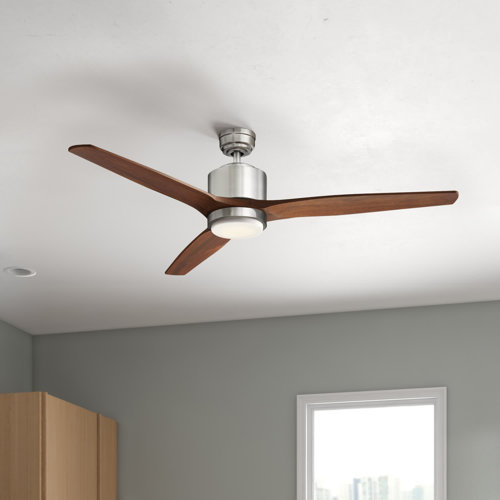 Polished Nickel Ceiling Fans With Lights You'll Love | Wayfair